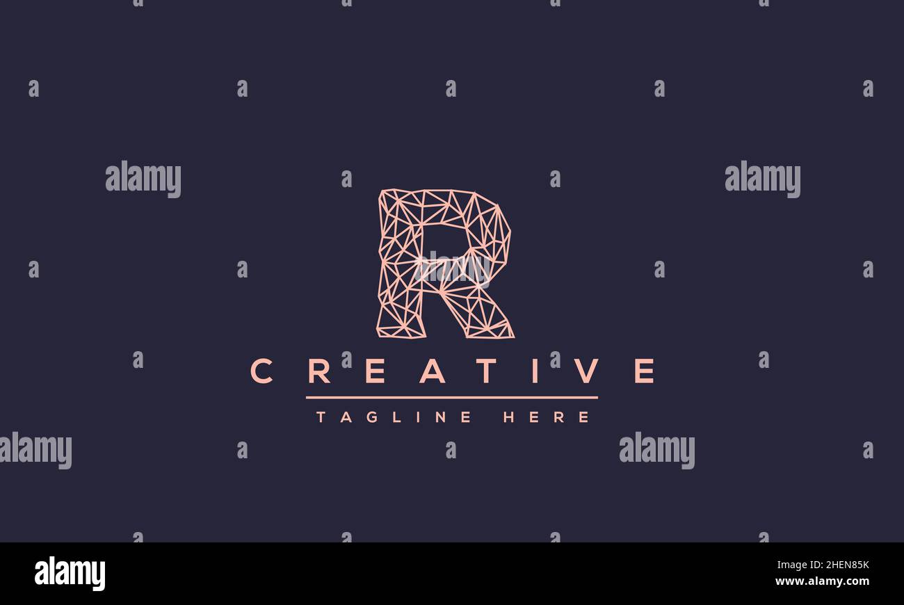 Abstract monogram letter R logo icon design. Minimalist R RR creative ...