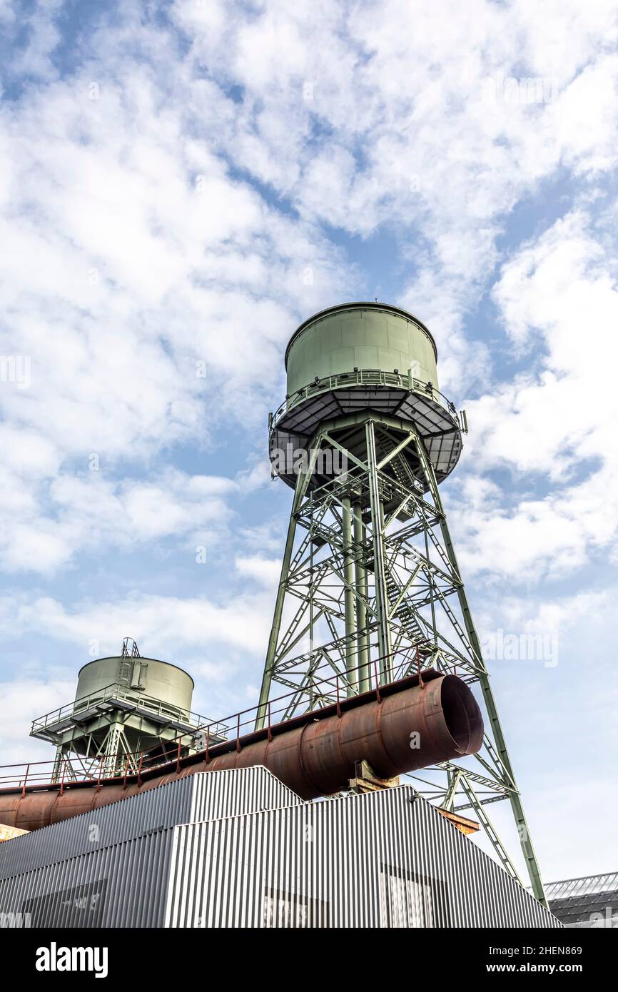 Bochum city, Germany. Industrial heritage of Ruhr region with water ...
