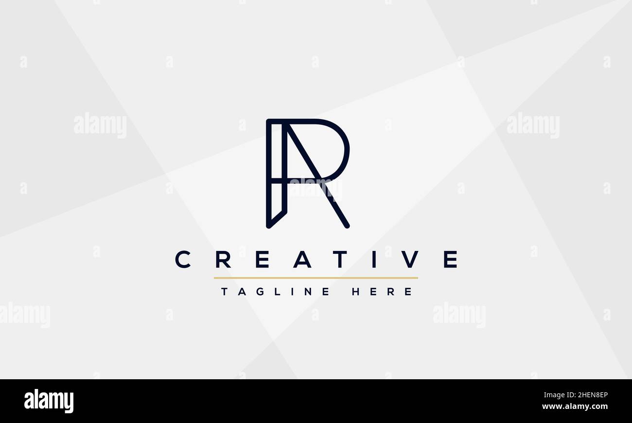 Abstract monogram letter R logo icon design. Minimalist R RR creative ...