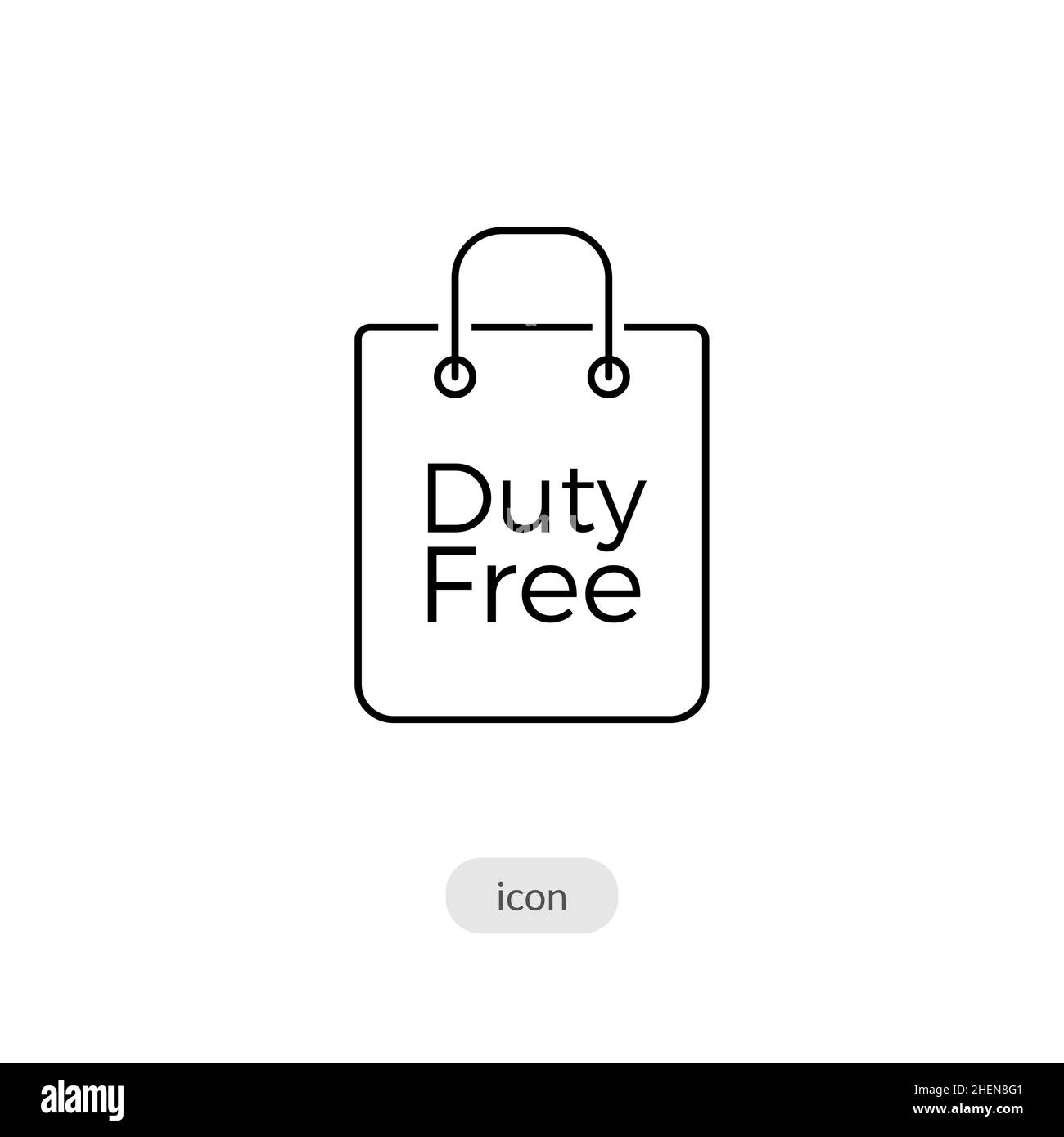 Duty free bag vector icon shop. Line airpotr duty free icon sign. Tax ...
