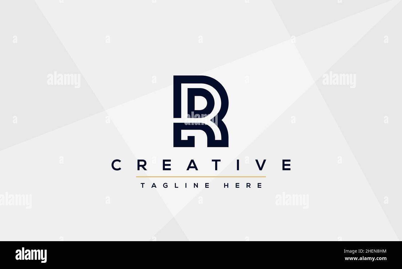Abstract monogram letter R logo icon design. Minimalist R RR creative ...