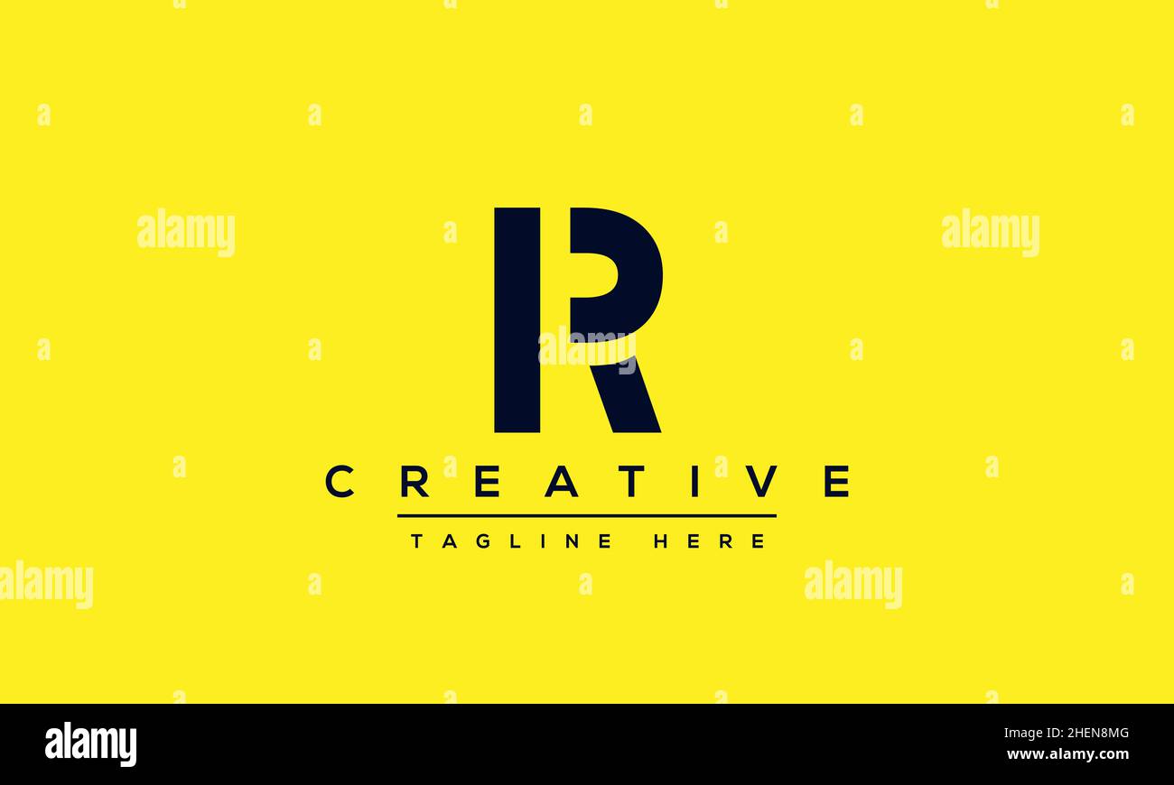 Abstract monogram letter R logo icon design. Minimalist R RR creative ...