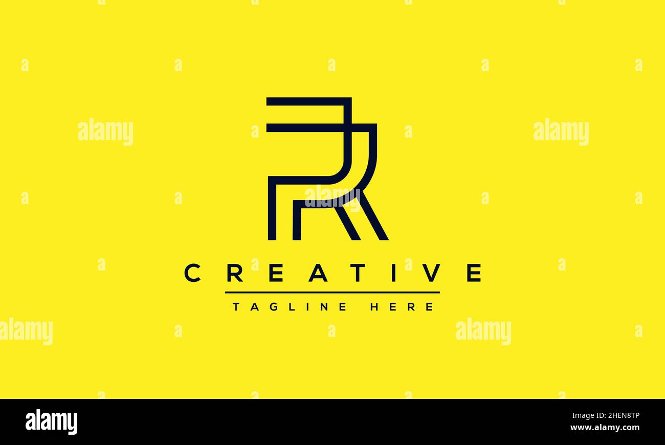 Abstract monogram letter R logo icon design. Minimalist R RR creative ...