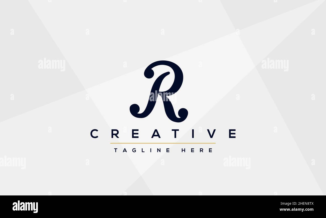 Abstract monogram letter R logo icon design. Minimalist R RR creative ...