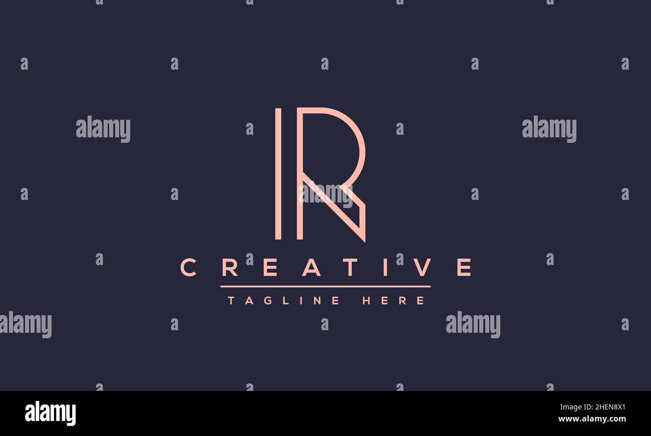 Abstract monogram letter R logo icon design. Minimalist R RR creative ...