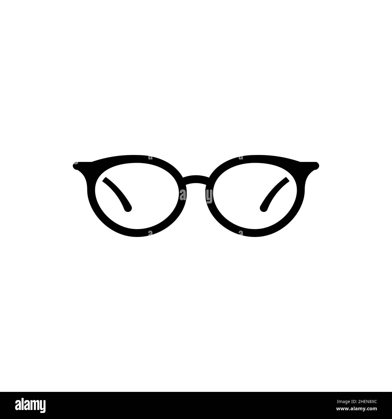 Vector eye glasses cartoon icon. Modern round eyeglasses isolated icon ...