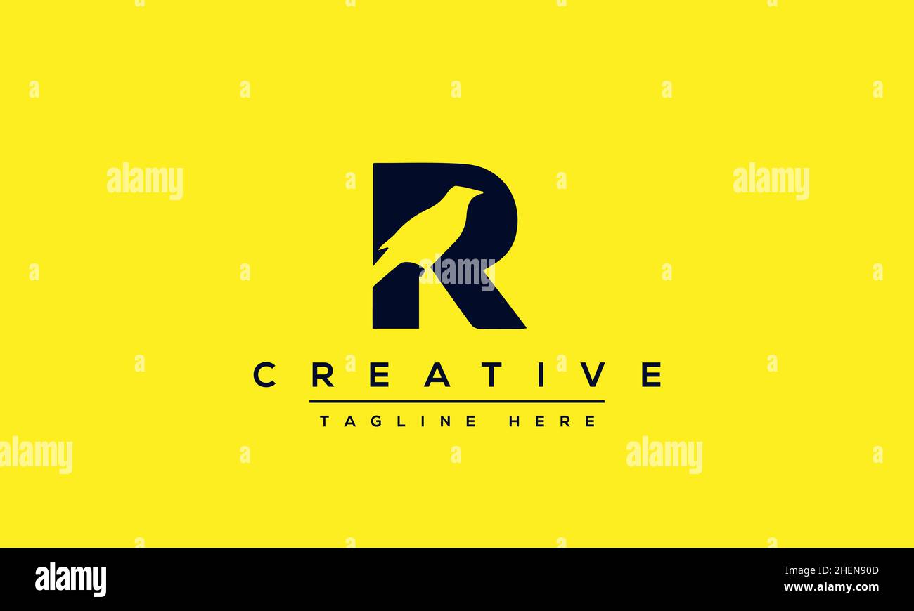 Abstract monogram letter R logo icon design. Minimalist R RR creative ...