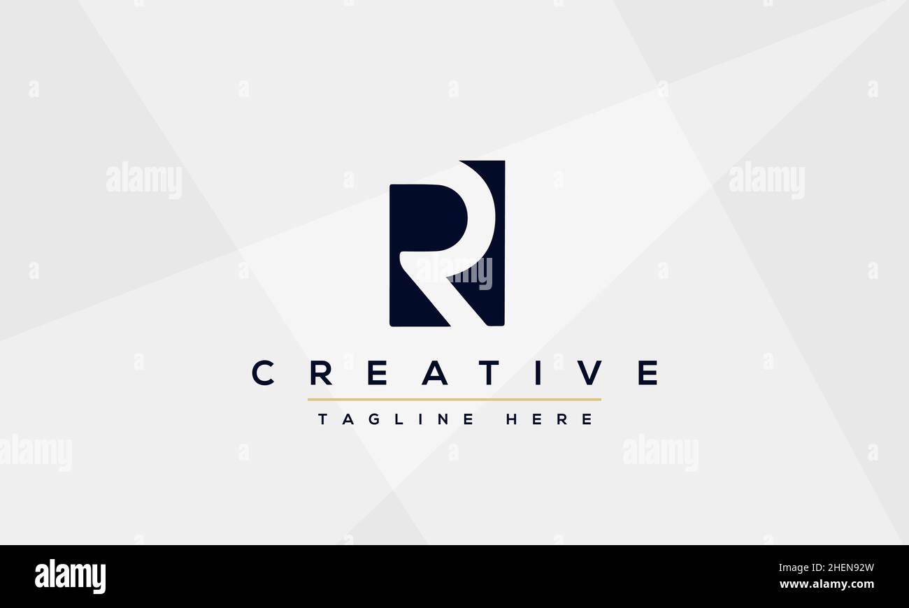 Abstract monogram letter R logo icon design. Minimalist R RR creative initial based vector ...