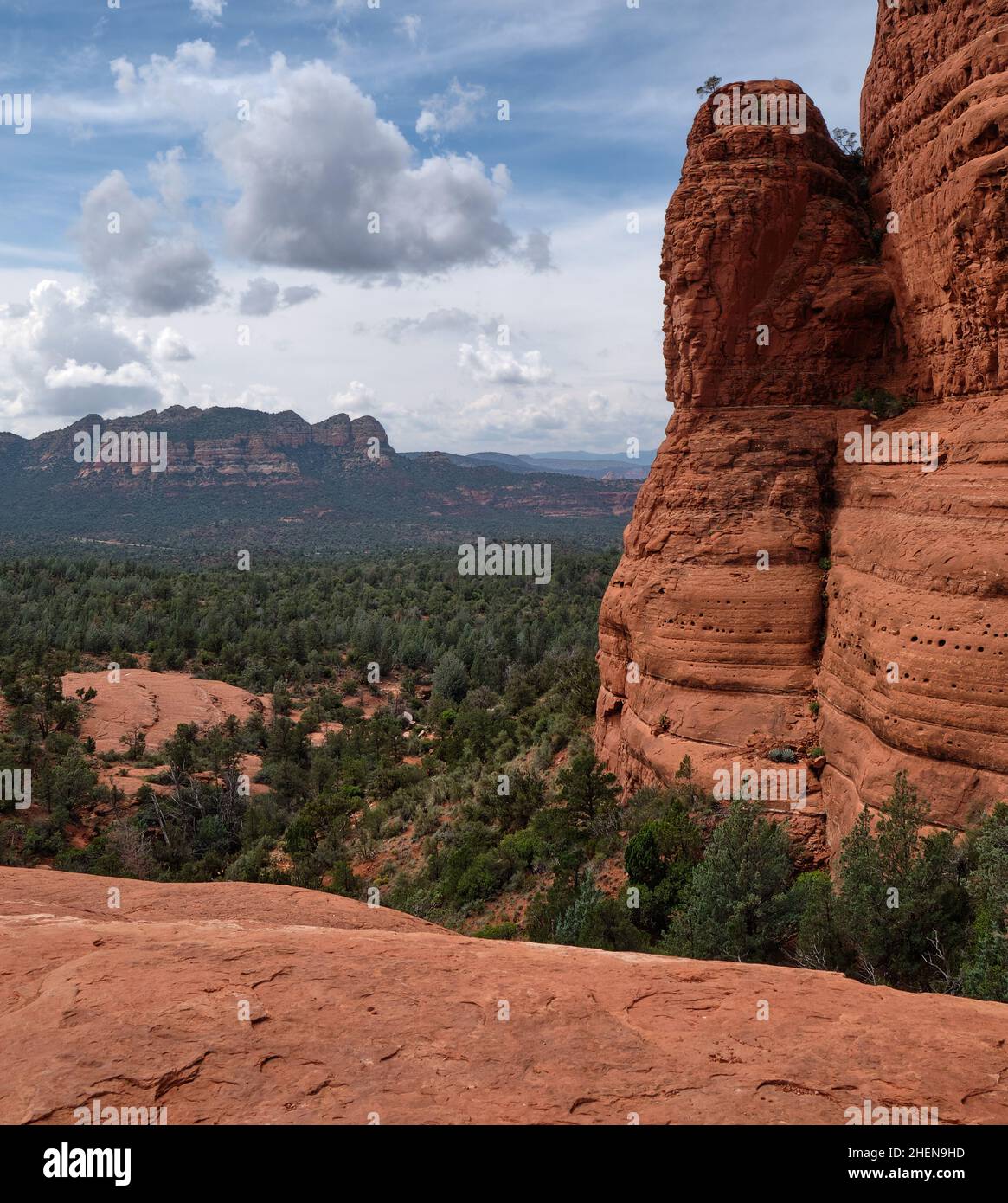 View from Chicken Point Overlook, Sedona looking south-west. The rock ...
