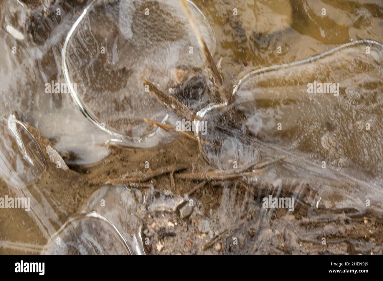Macro semi-abstract Frozen water patterns, natural environmental ...
