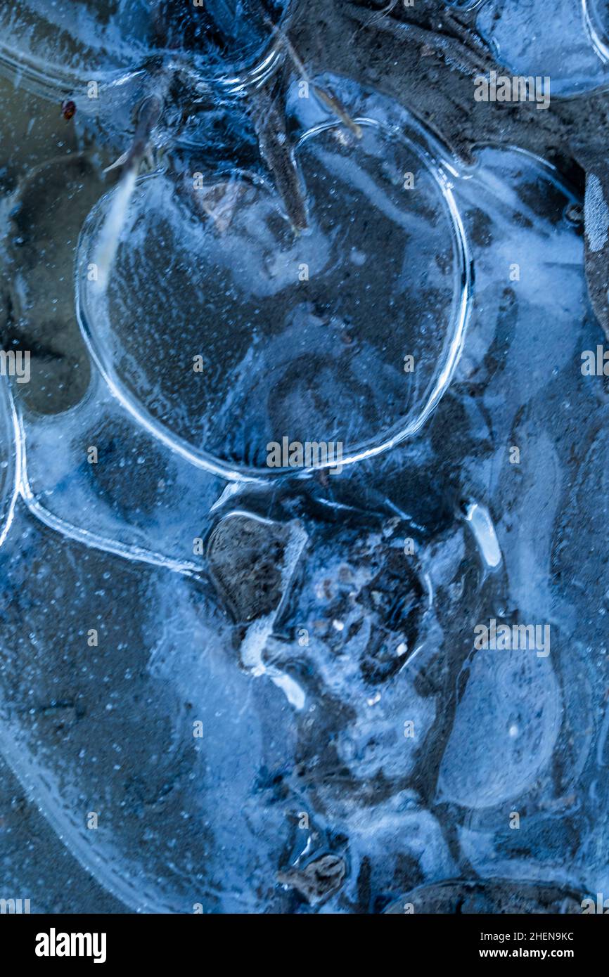Macro semi-abstract Frozen water patterns, natural environmental ...
