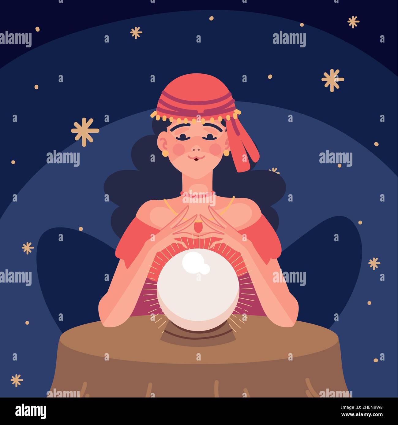 gypsy reading future Stock Vector Image & Art - Alamy