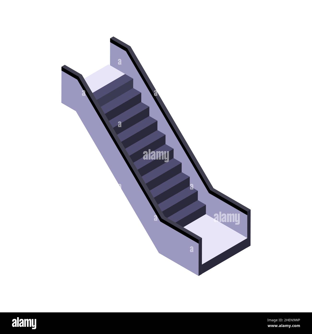 Isometric escalator 3d vector illustration isolated staircase service ...