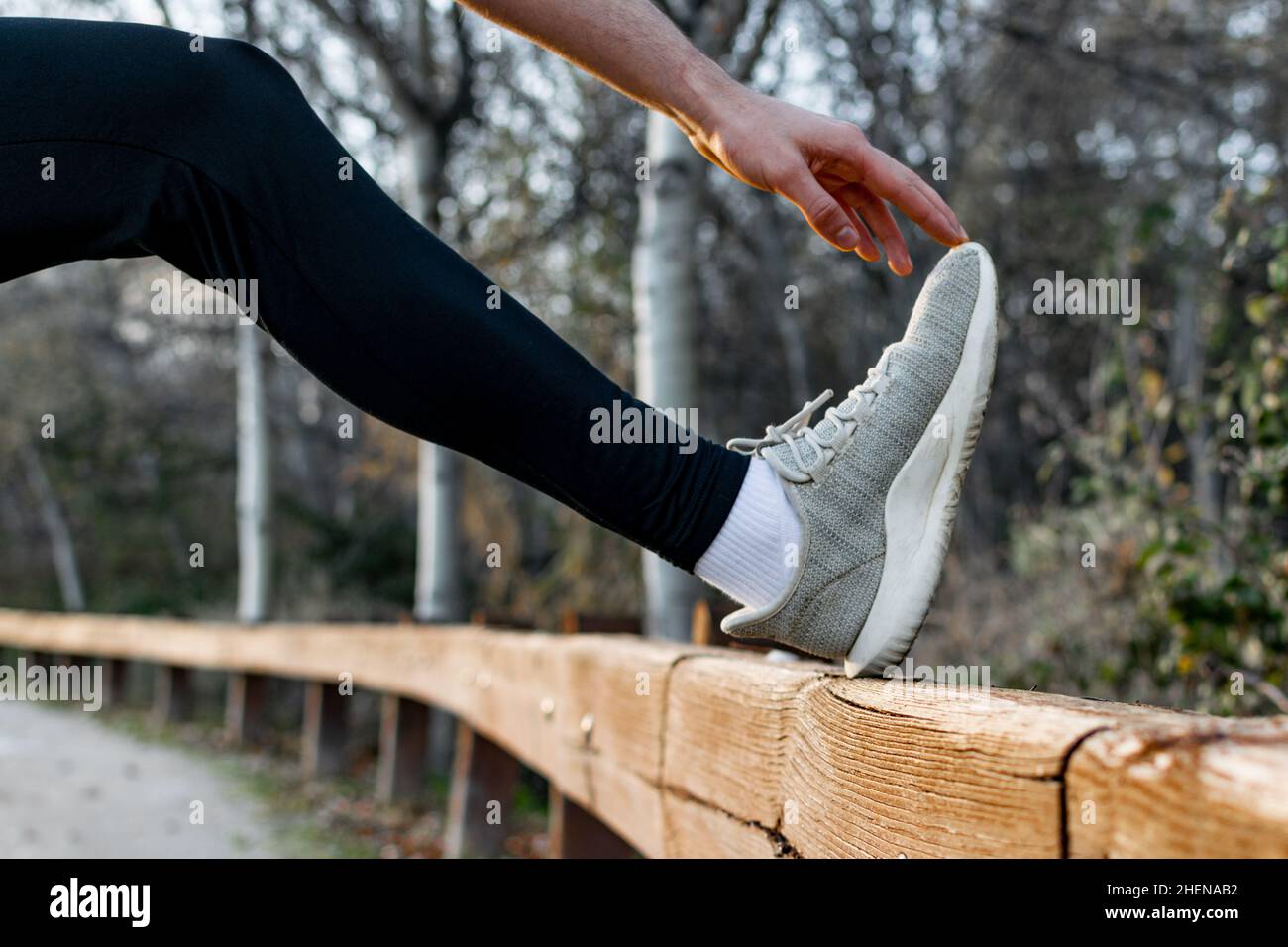 Close up man stretching muscles hi-res stock photography and images - Alamy