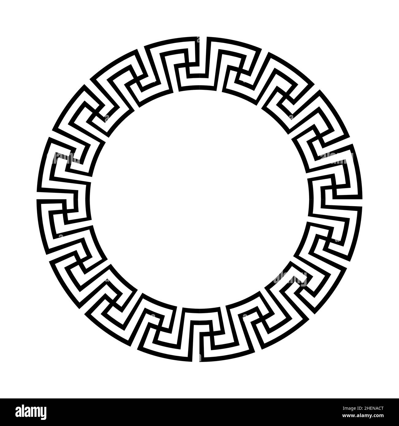 Greek circle pattern border. Vector round greek frame ornament ancient ...