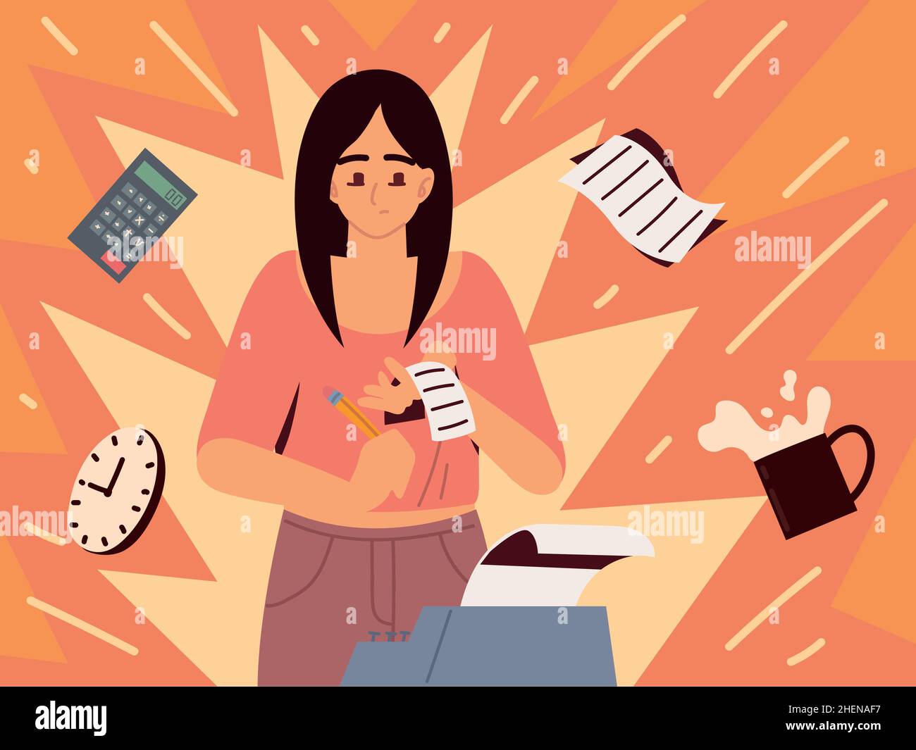 woman busy and multi tasking Stock Vector Image & Art - Alamy