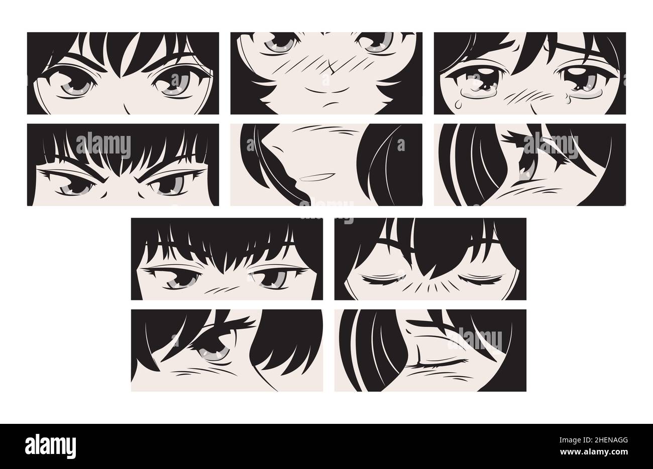 set manga characters Stock Vector Image & Art - Alamy