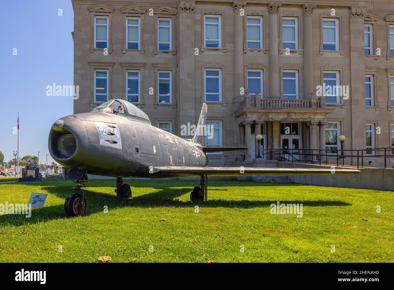 Brazil, Indiana, USA - August 24, 2021: The F-86 Sabre at The Clay ...
