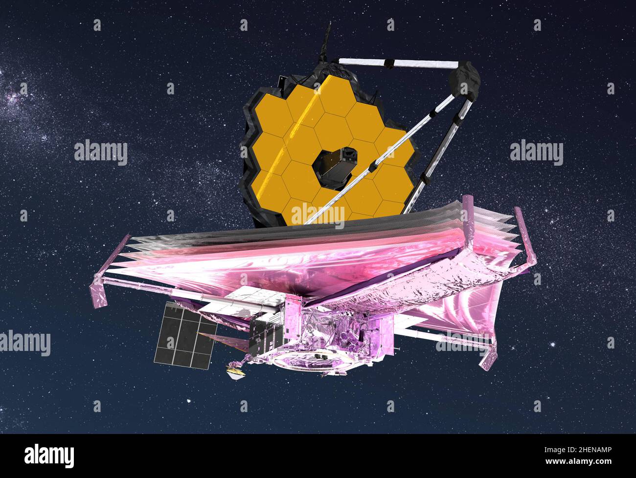 California, USA. 12th Dec, 2021. This artist's concept shows JWST fully ...