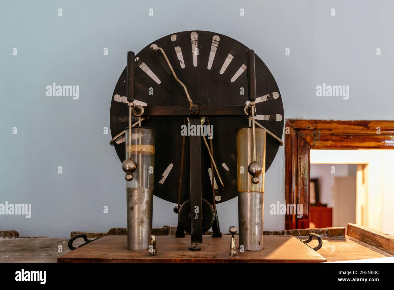 Old electrostatic machine, Wimshurst generator in abandoned school ...