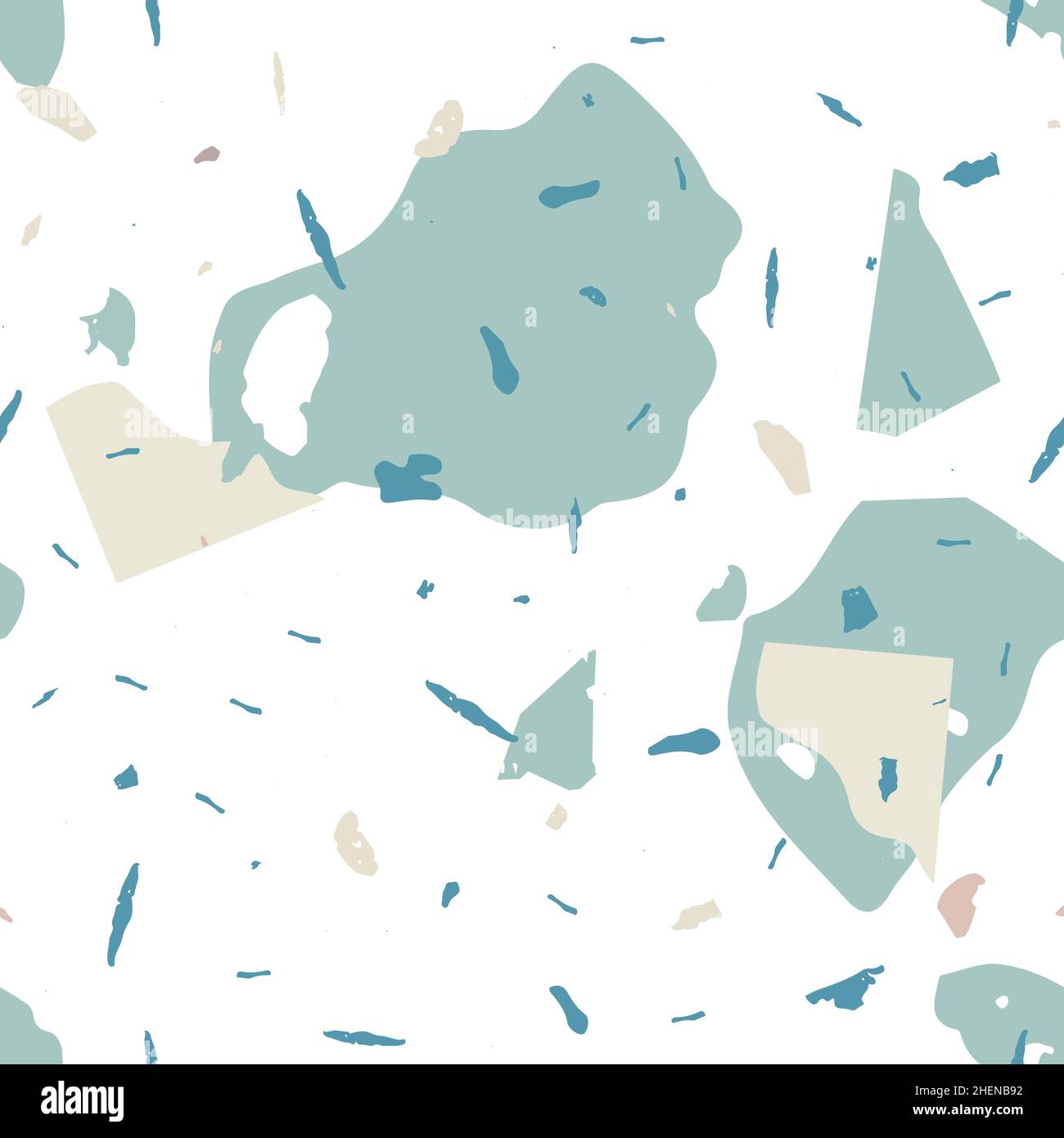 Terrazzo seamless pattern. Blue classic flooring texture. Background ...