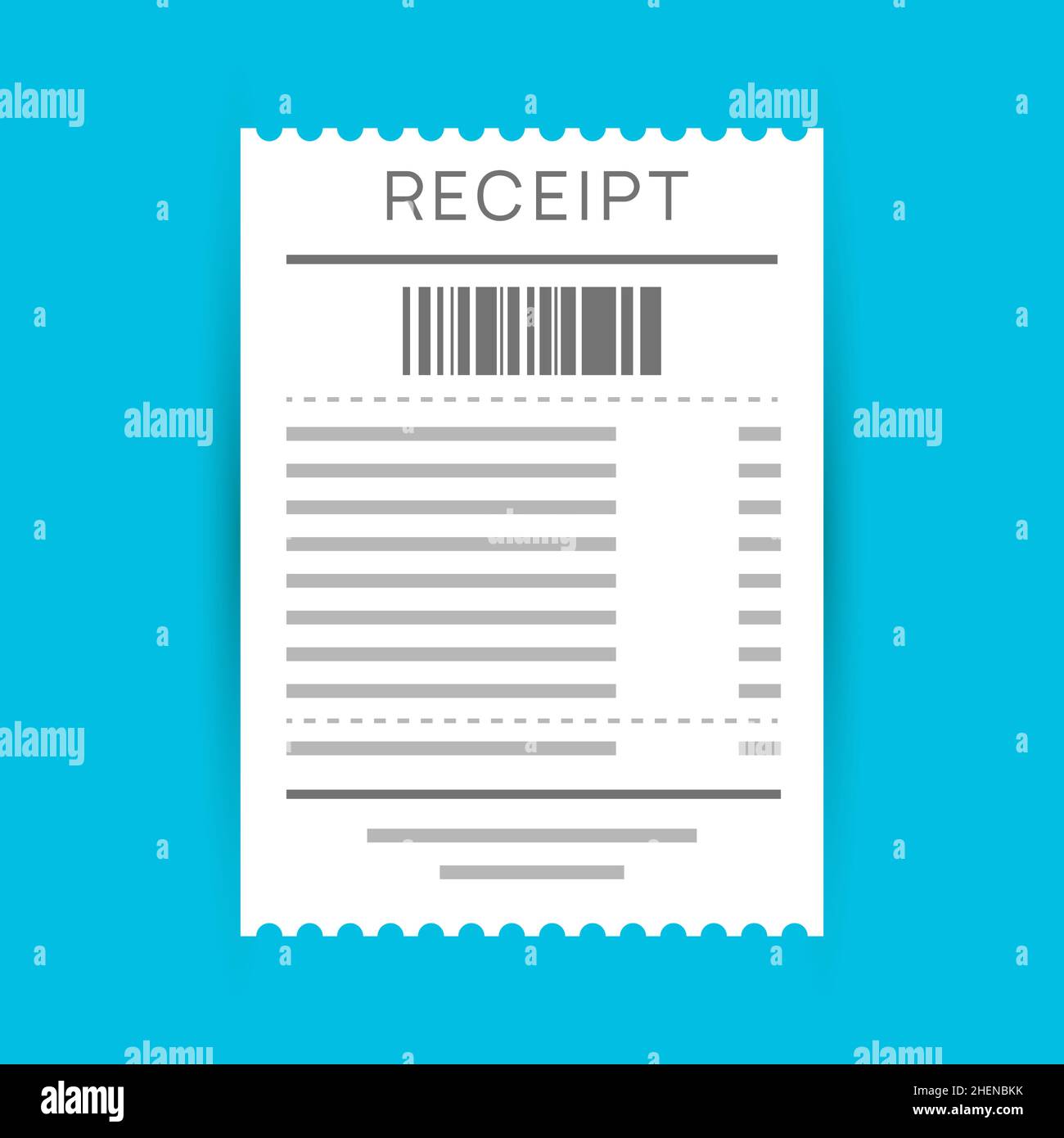 Receipt line icon vector note bill. Purchase total vector payment ...