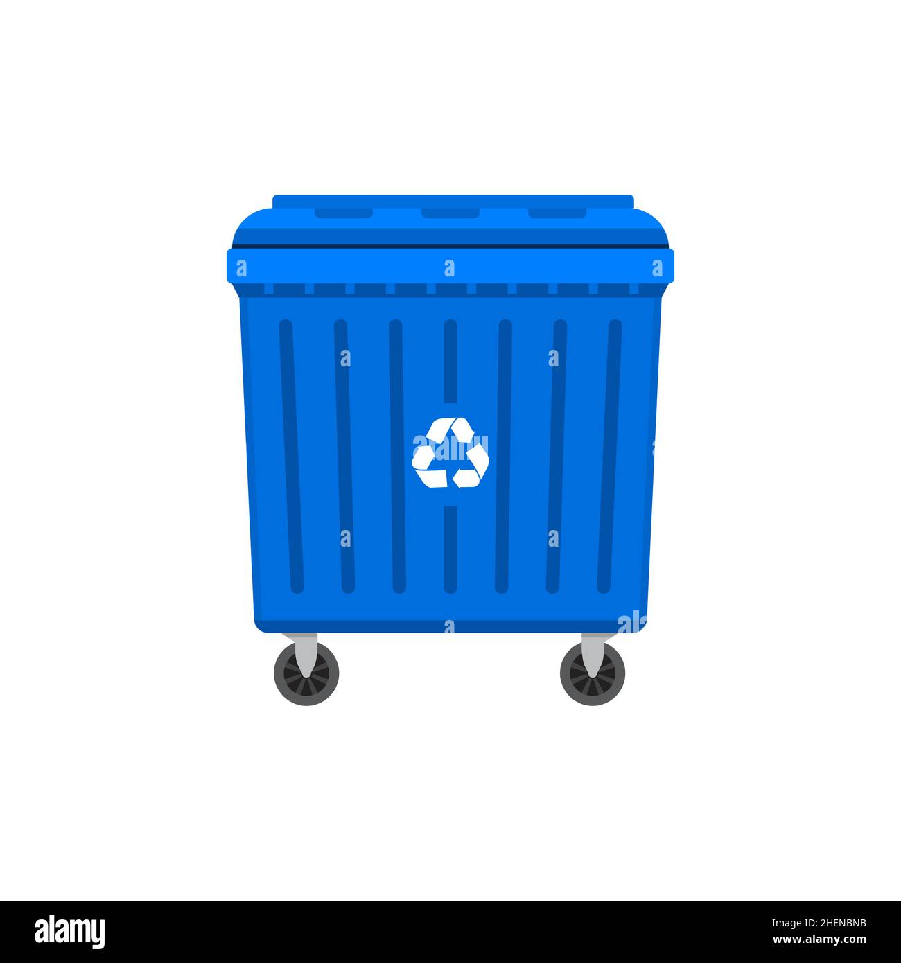 Trash container bin icon. Garbage can metal recycle basket box for ...