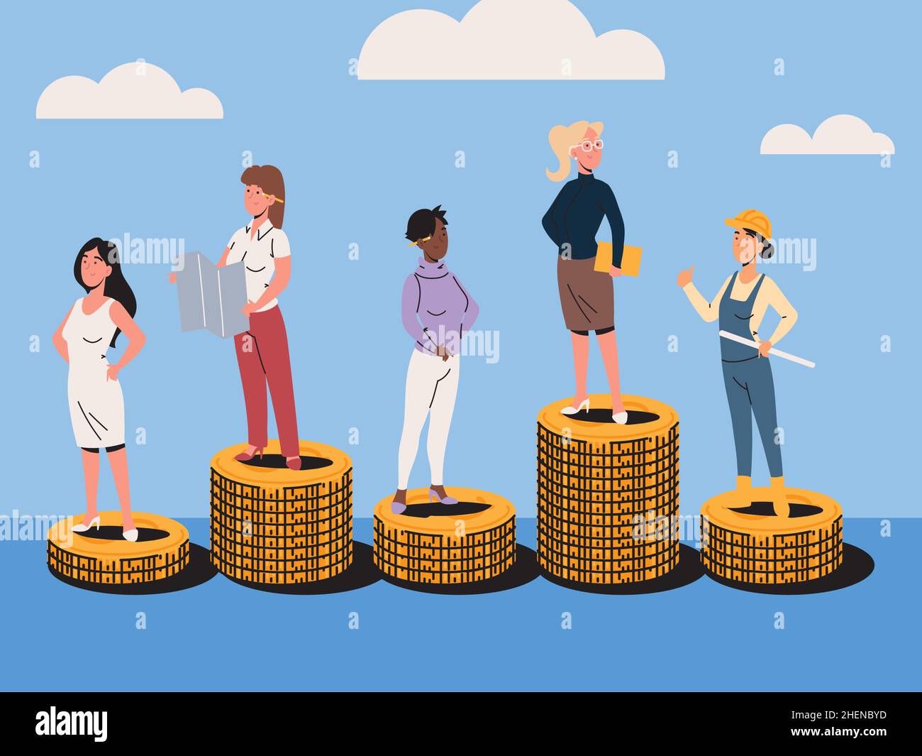 women salary income difference Stock Vector Image & Art - Alamy