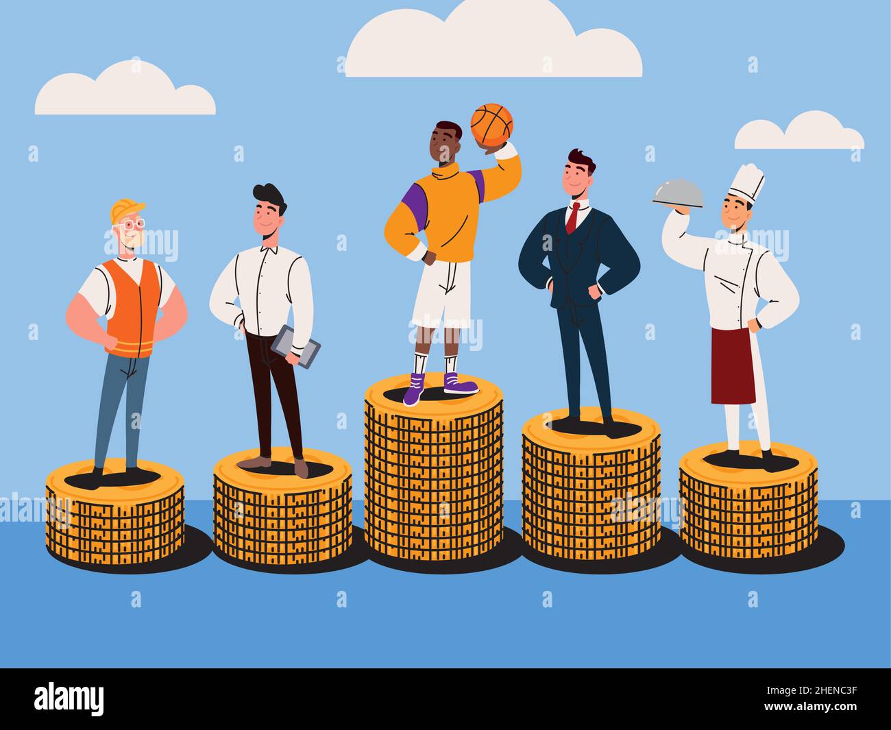 people salary income difference Stock Vector Image & Art - Alamy