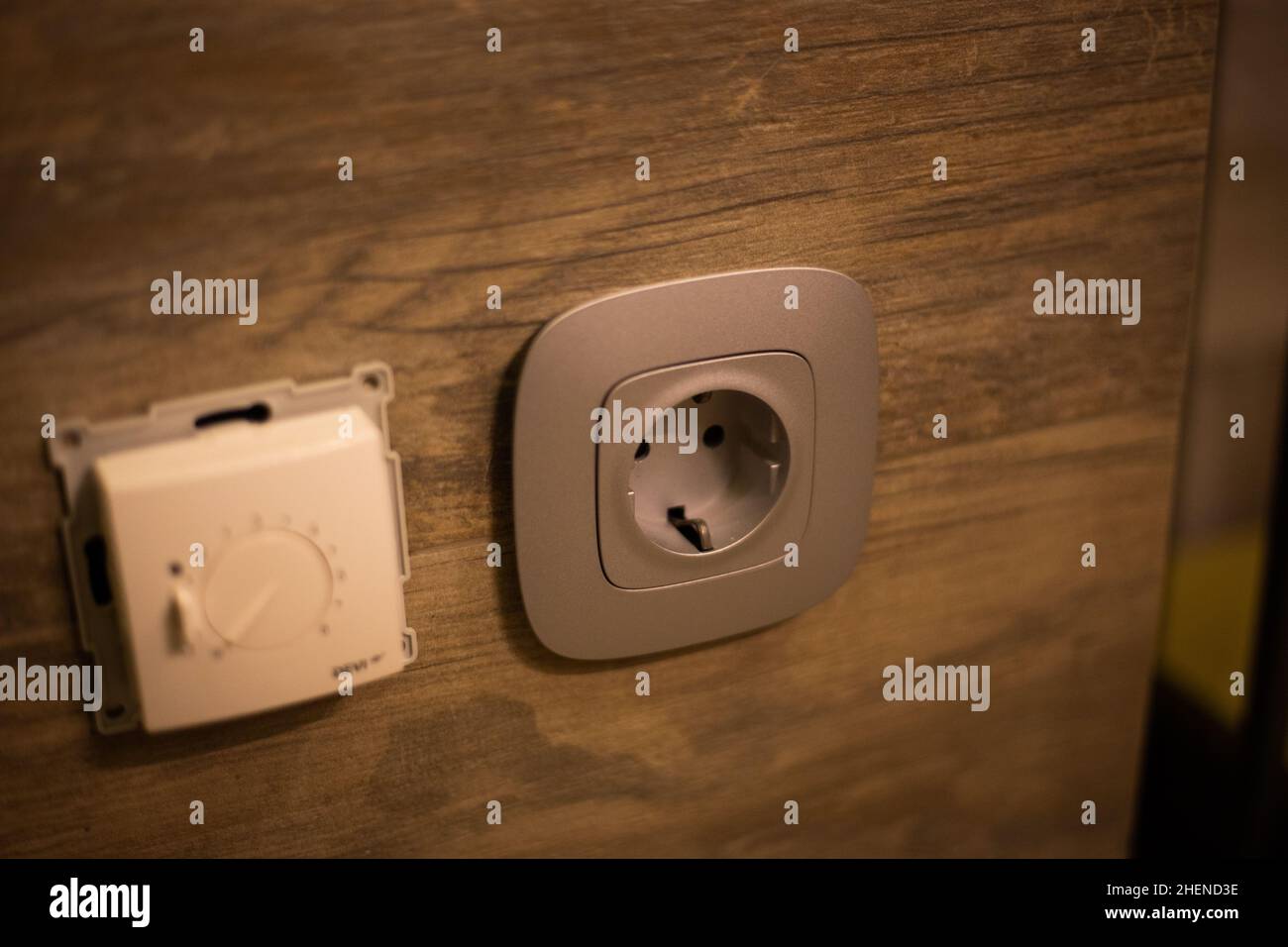 Socket for electrical appliances in a modern apartment inside the house ...