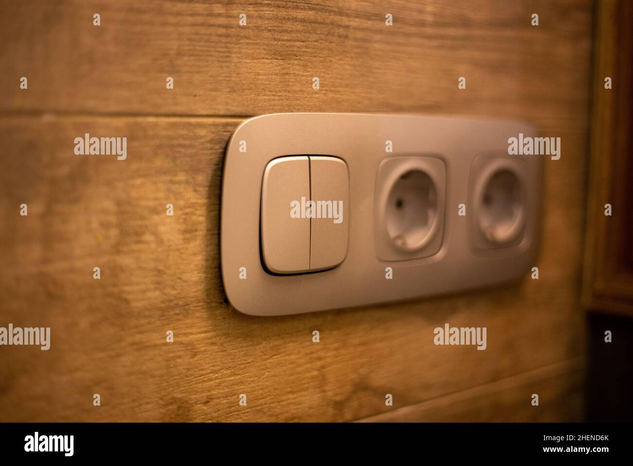 Socket for electrical appliances in a modern apartment inside the house ...