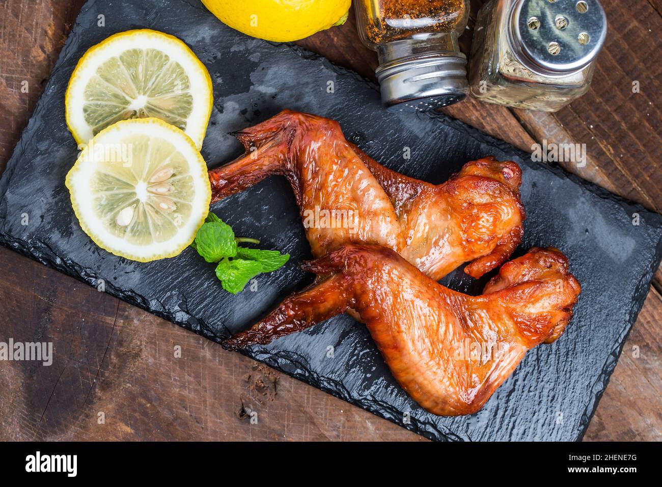 BBQ chicken on the table Stock Photo - Alamy