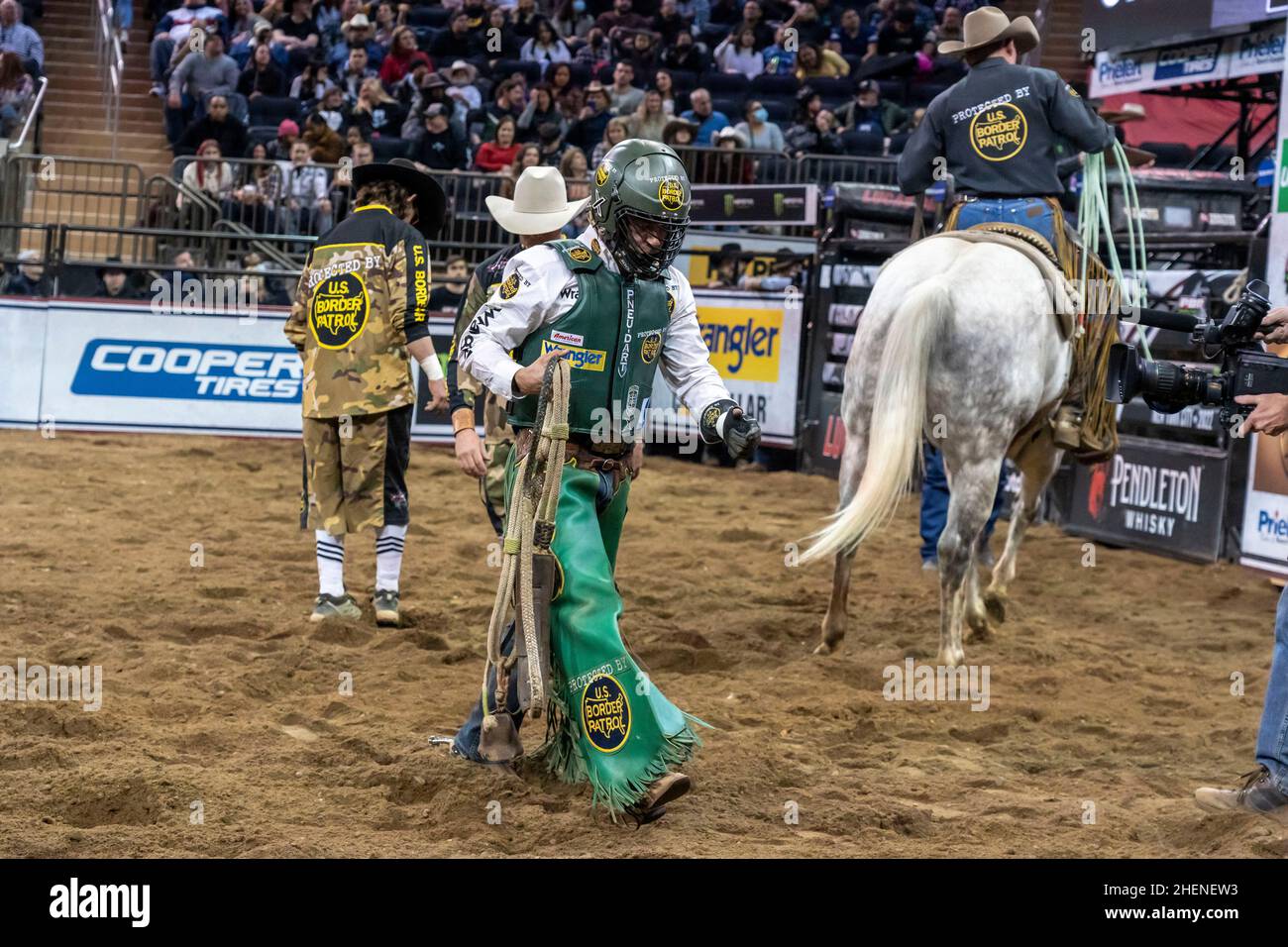 NEW YORK, NY - JANUARY 08: Daylon Swearingen rides Smooth Kat during ...