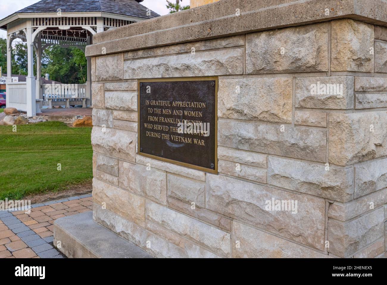 Brookville, Indiana, USA - August 20, 2021: Sculpture of Lew Wallage ...