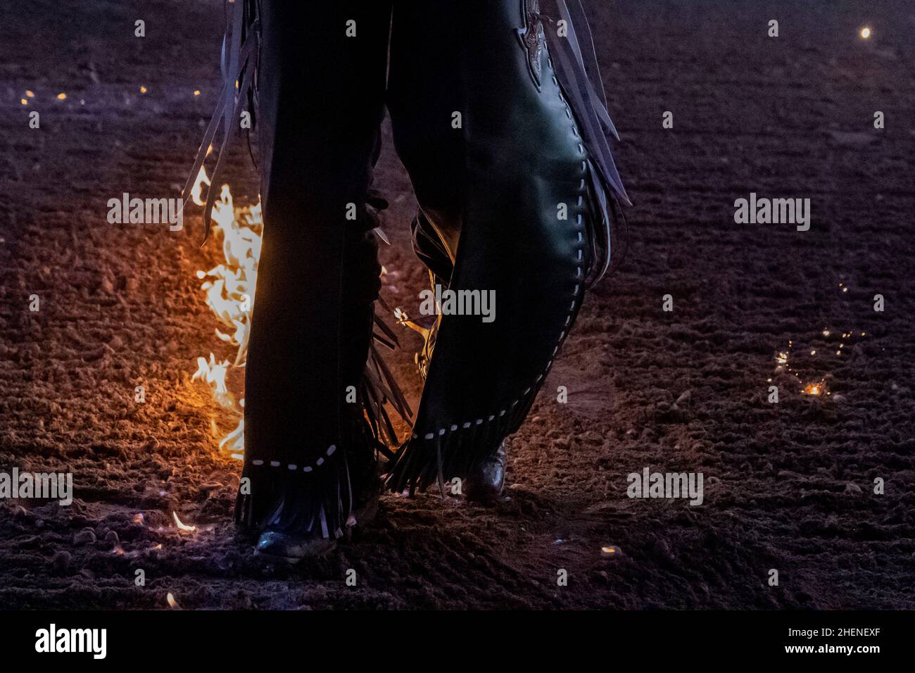 NEW YORK, NY - JANUARY 08: Bull rider enters the field during the ...
