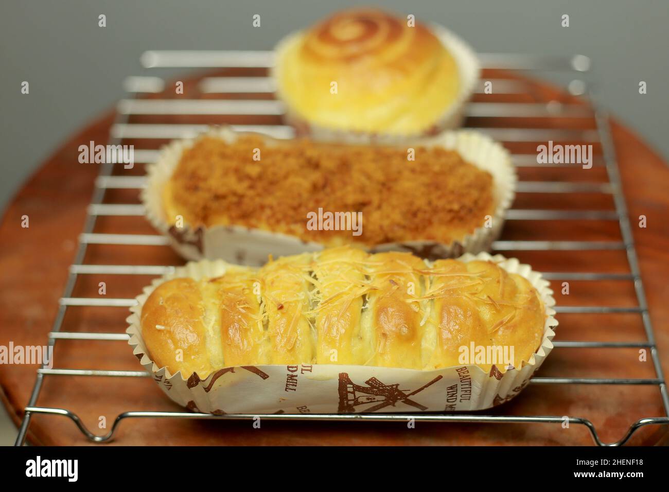 Homemade, culinary business. Top view, Sweet Bread Variants on the ...