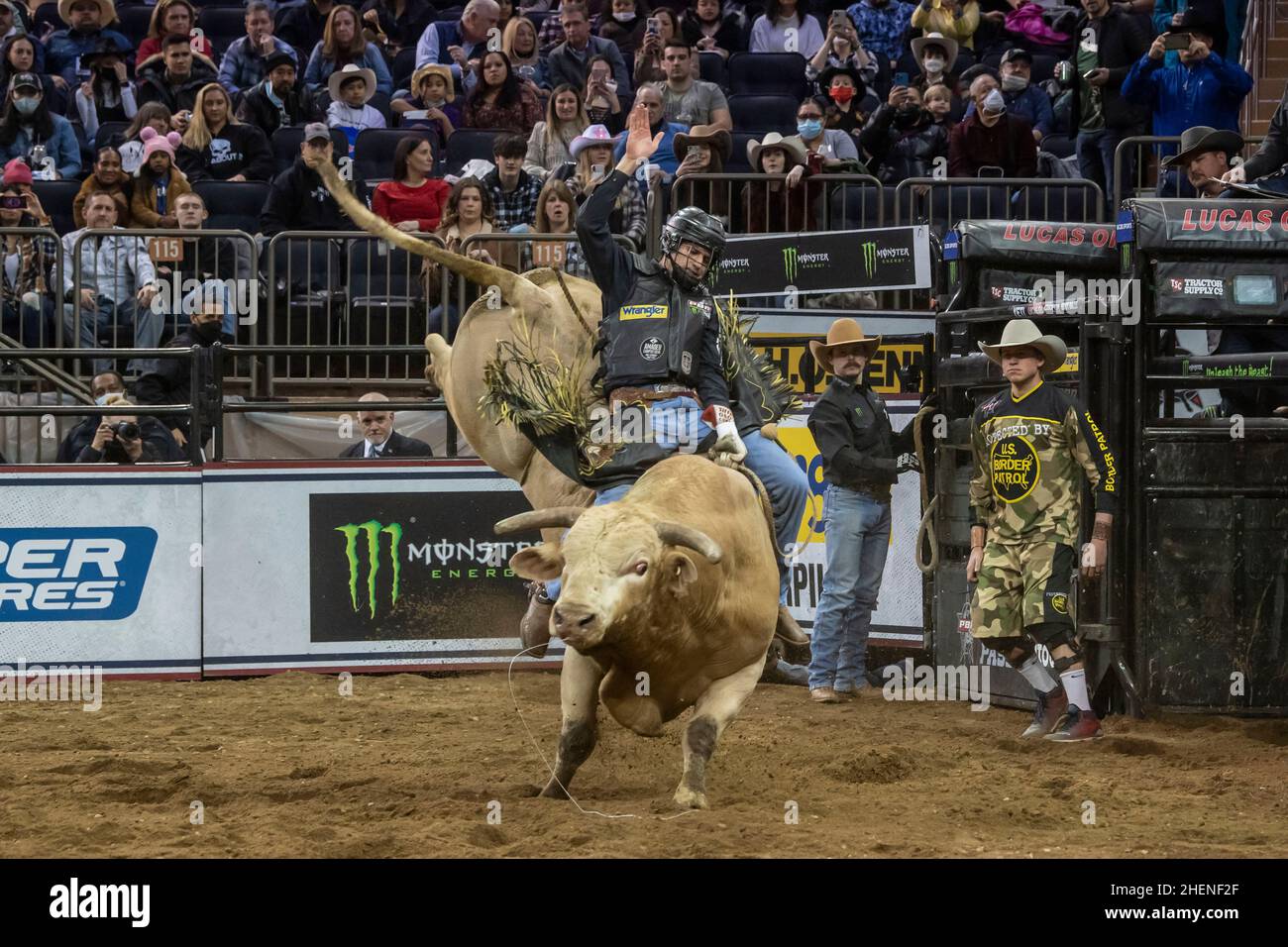 NEW YORK, NY - JANUARY 08: Dener Barbosa rides Sugar Boom Boom during ...