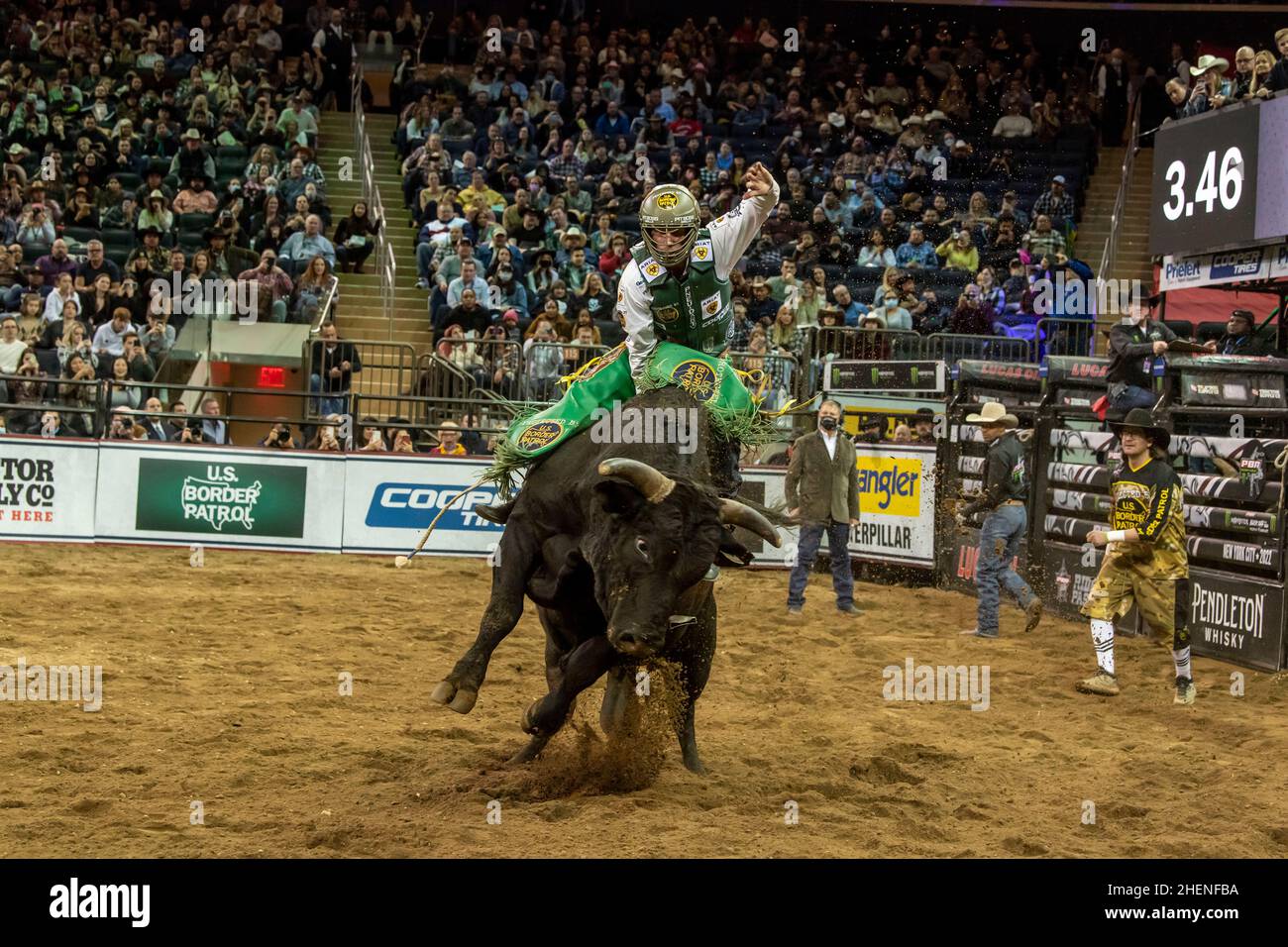 NEW YORK, NY - JANUARY 08: Cooper Davis rides Uncle Gangster during the ...