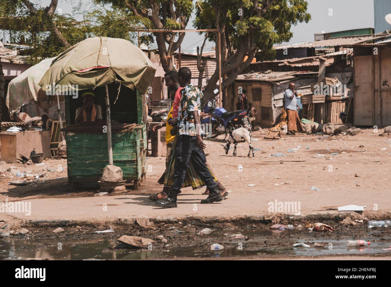 Djibouti, Djibouti - May 21, 2021: A small and poor Djiboutian town ...