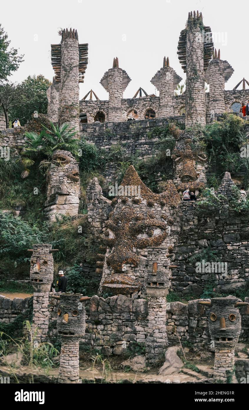 The art of stone architecture in the park Stock Photo - Alamy