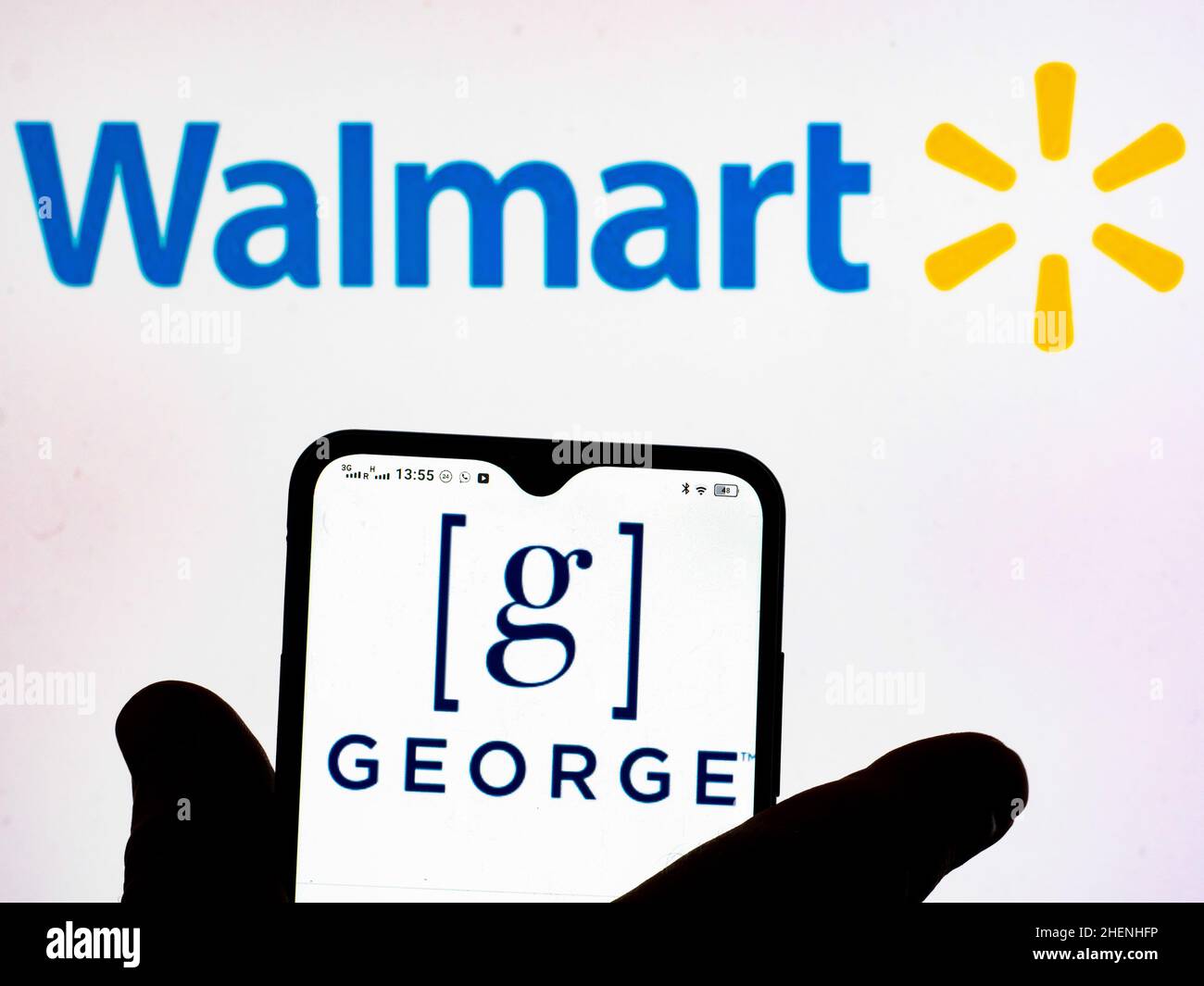In this photo illustration George brand by Walmart logo seen displayed ...
