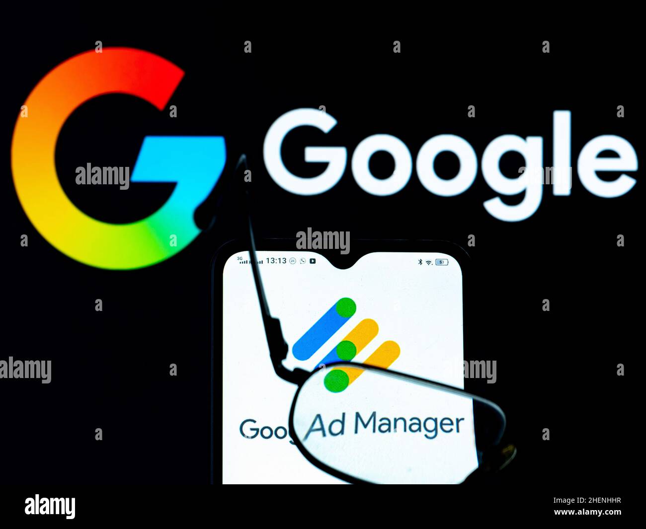 In this photo illustration Google Ad Manager logo seen displayed on a ...
