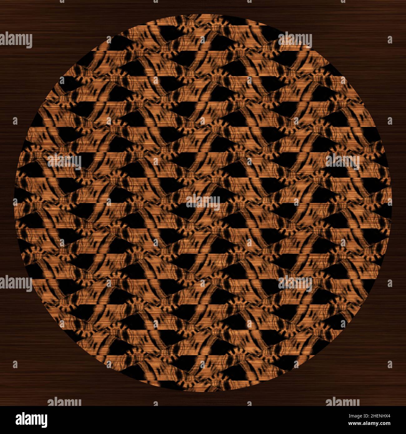 Brown wood effect decorative inlay texture. Seamless engraved oriental ...