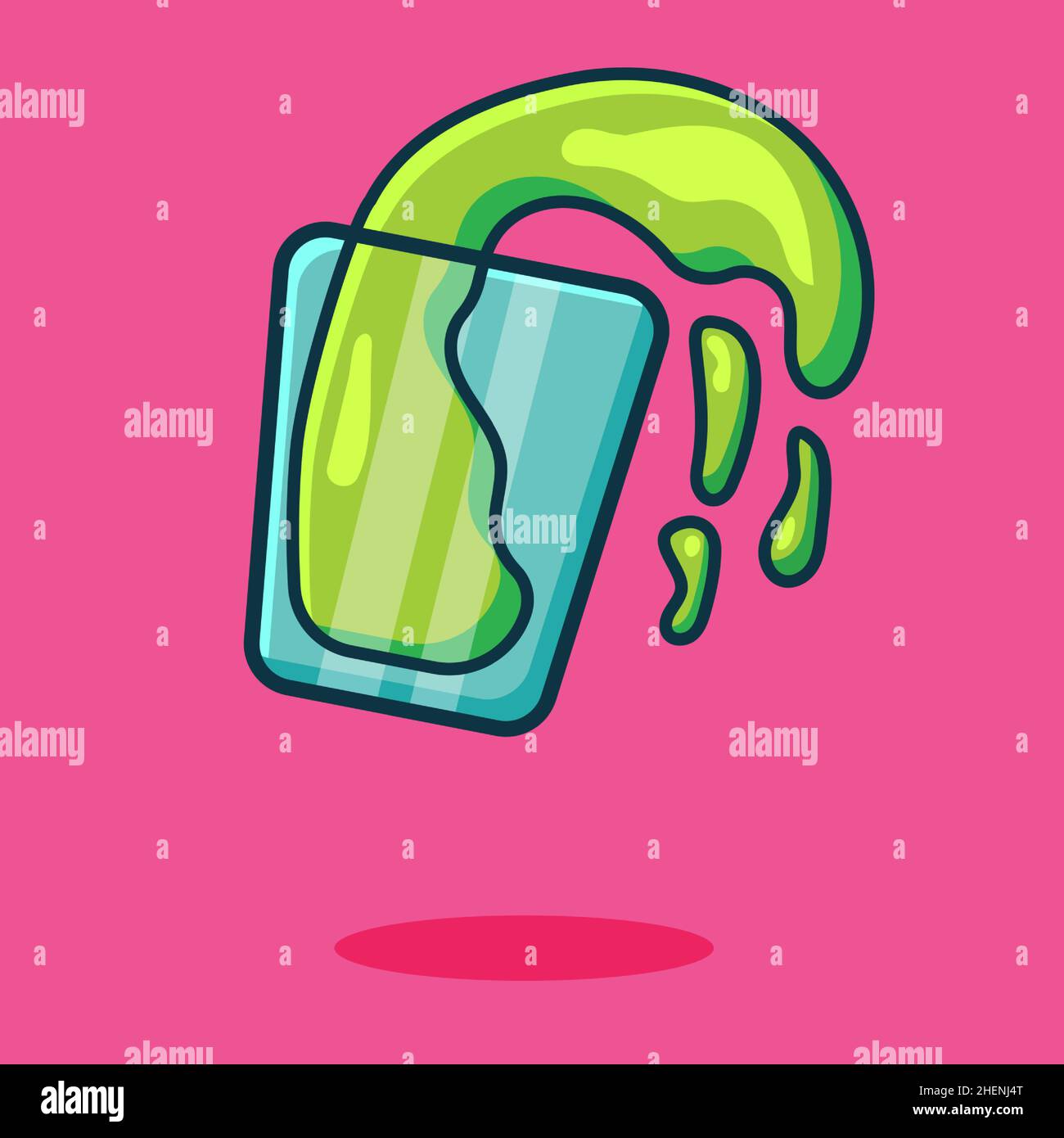 spilled syrup isolated cartoon vector illustration in outline flat ...