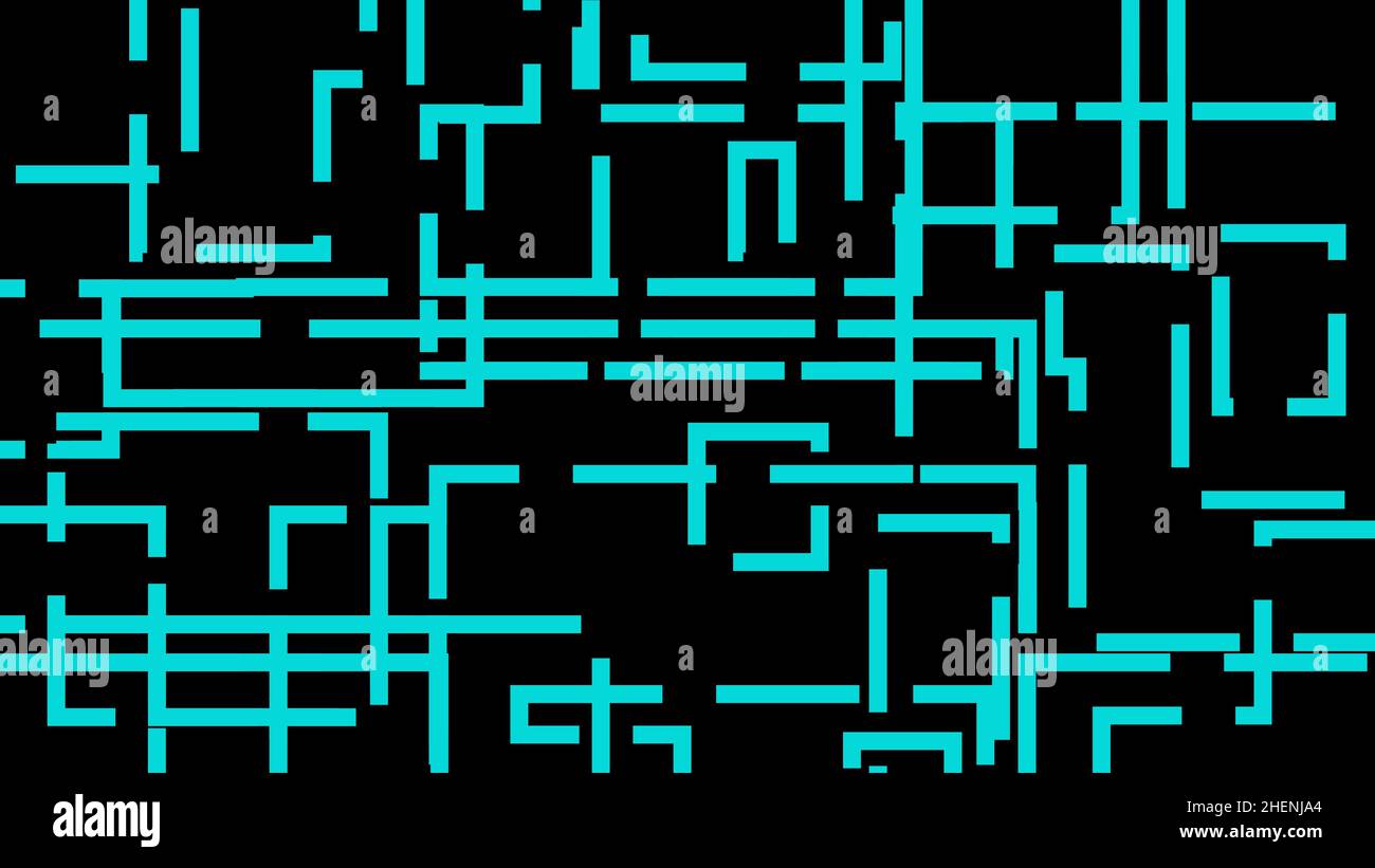 Abstract blue neon lines pattern on black background technology style. Modern futuristic concept ...