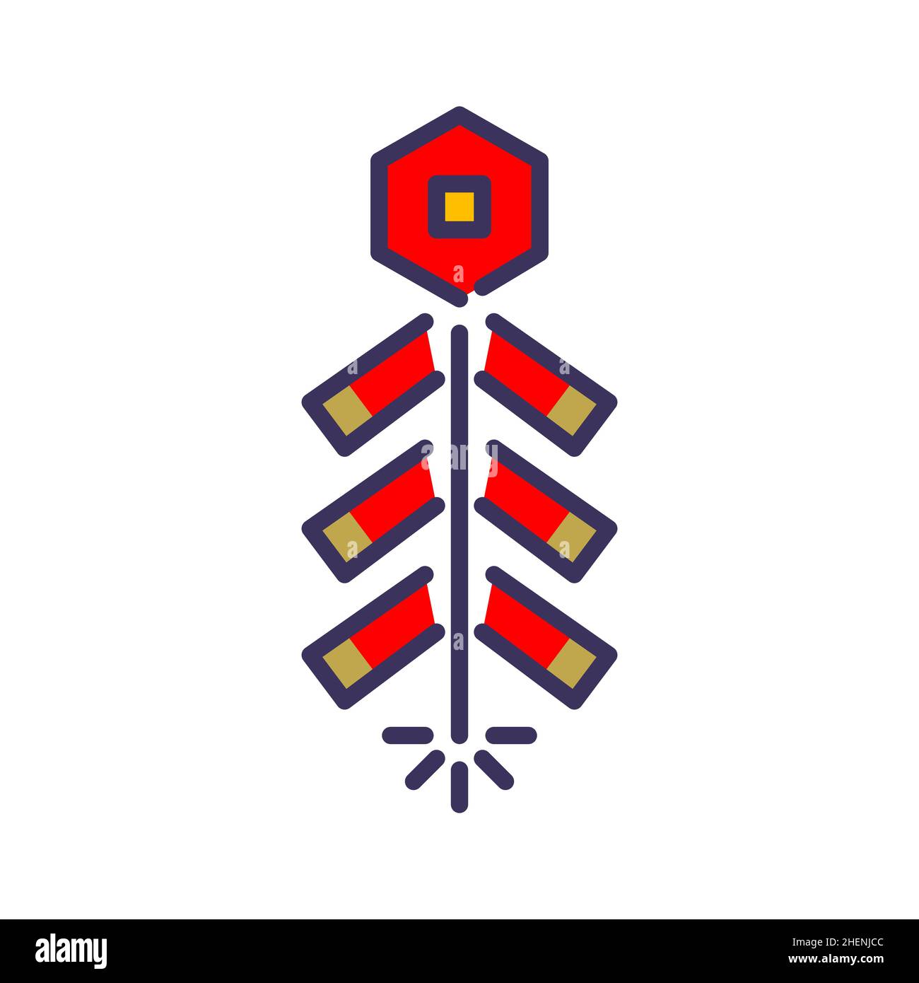 Red Chinese fire crackers on a string. Lunar New Year celebration ...