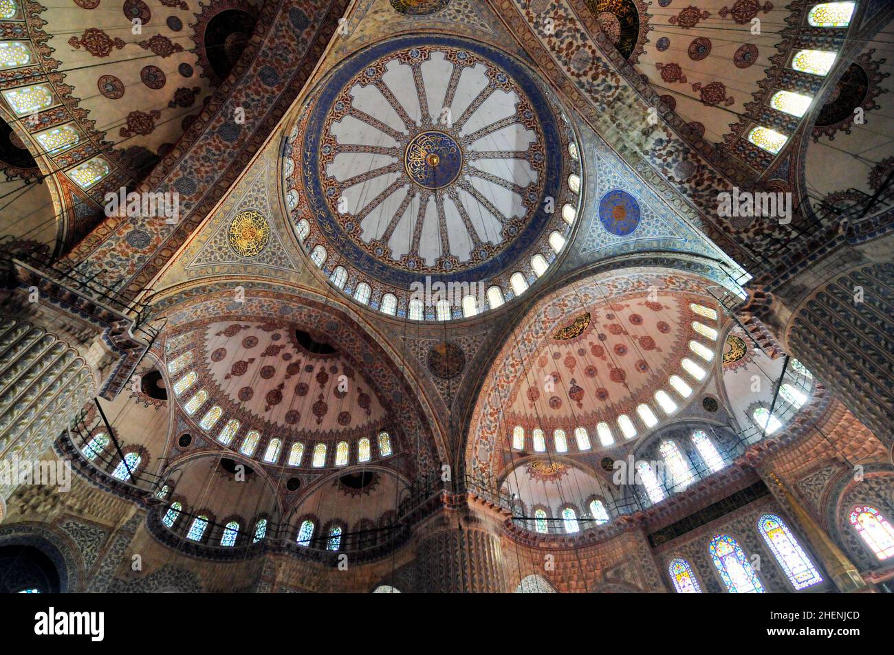 The beautiful interior of the Blue Mosque in Istanbul, Turkey Stock ...