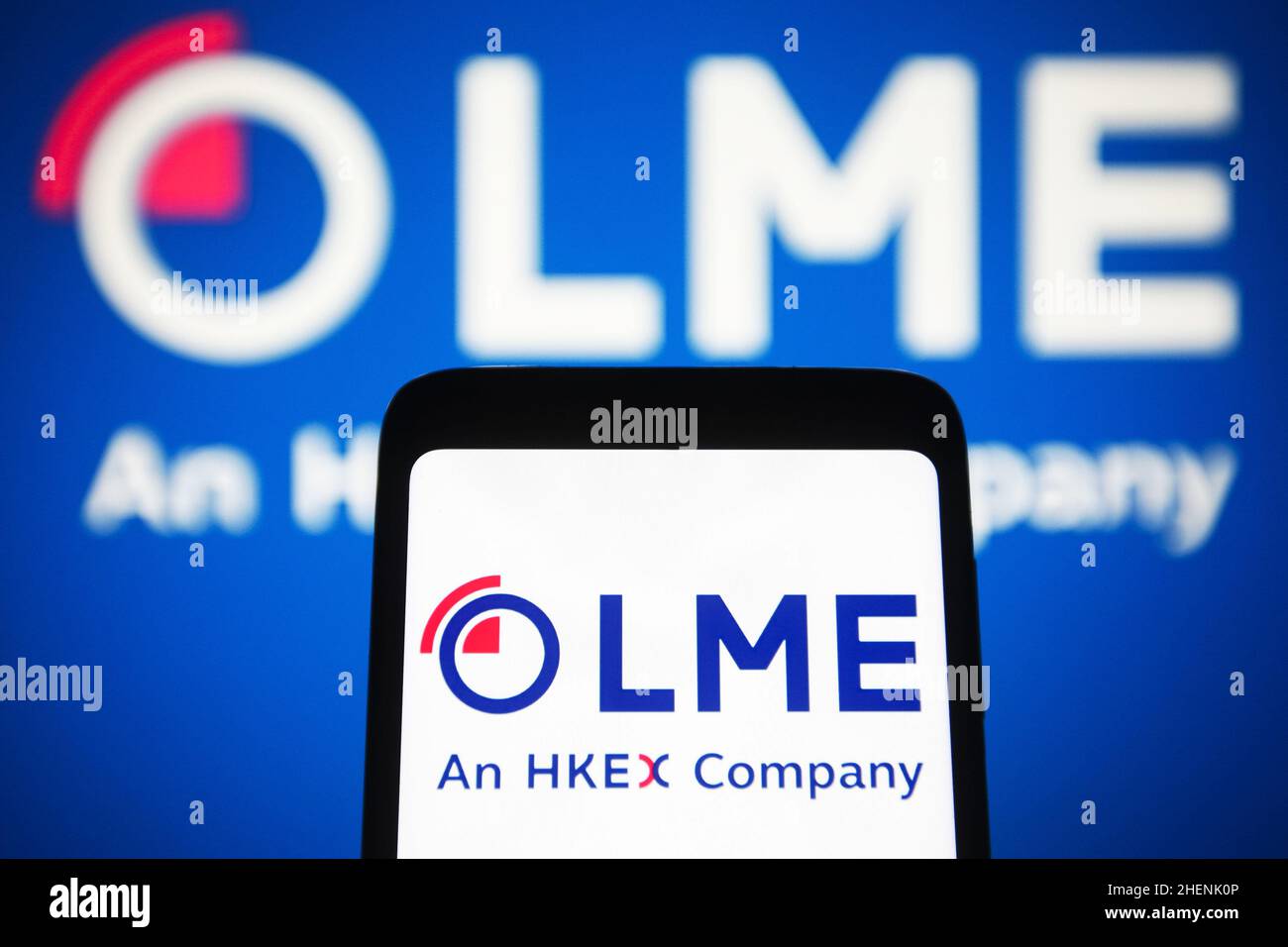 In this photo illustration, a London Metal Exchange (LME) logo is seen ...