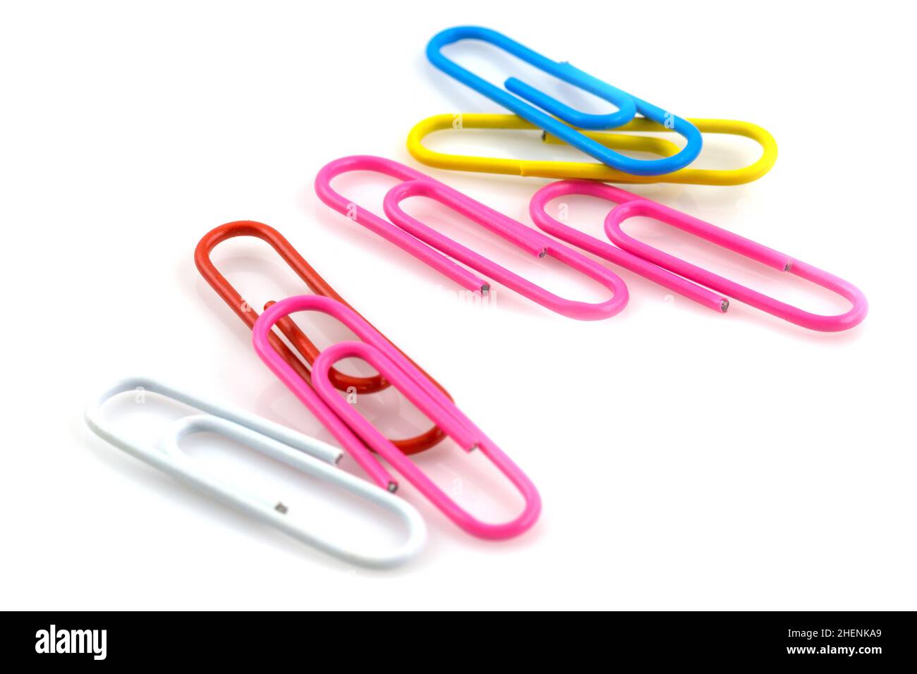 colorful paperclips isolated on white background Stock Photo - Alamy