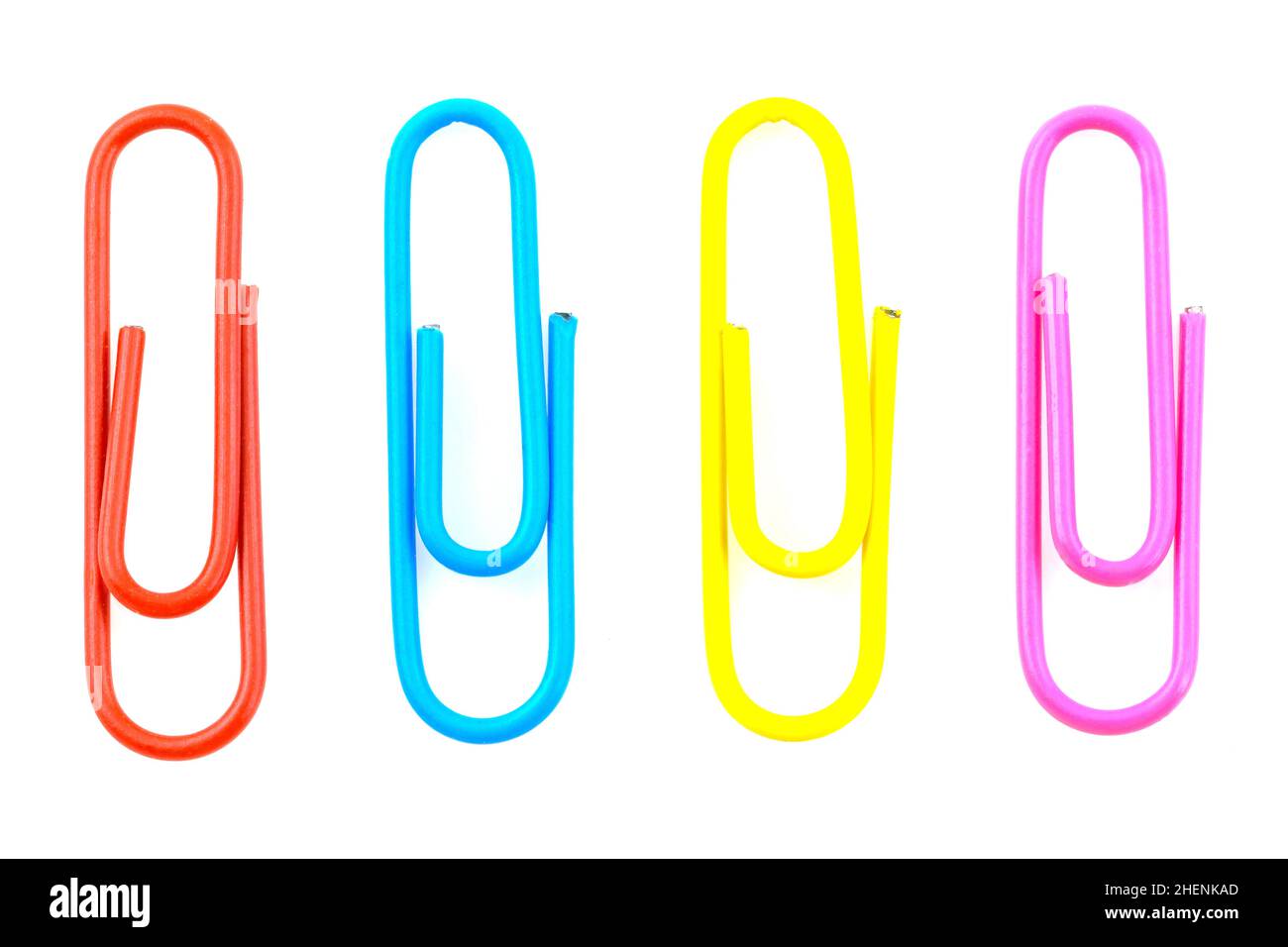 colorful paperclips isolated on white background Stock Photo - Alamy